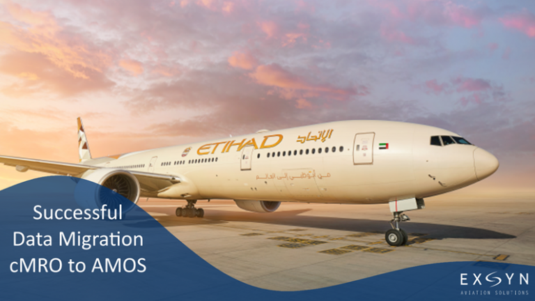 EXSYN complete data migration of the Etihad legacy fleet from cMRO to AMOS